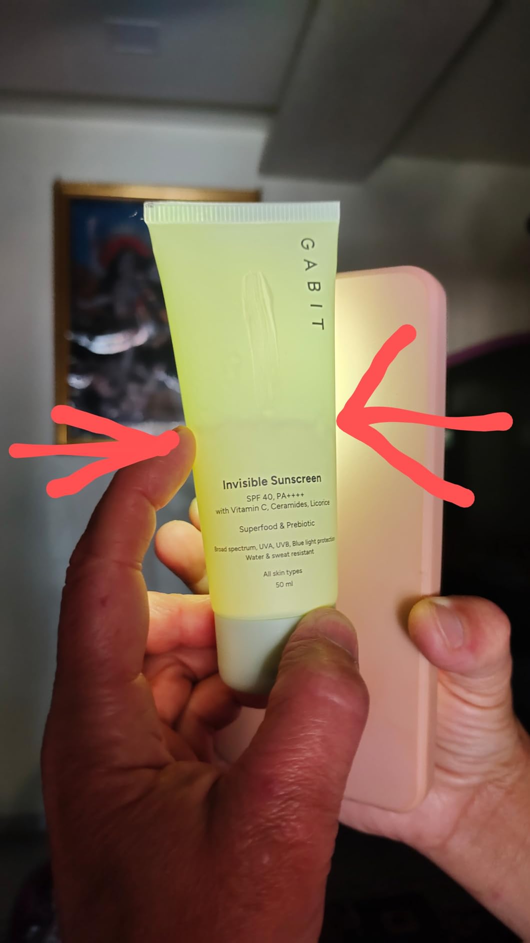 Gabit Invisible Sunscreen Spf 40,Pa ++++ With Ceramides,Vitamin C & E ...