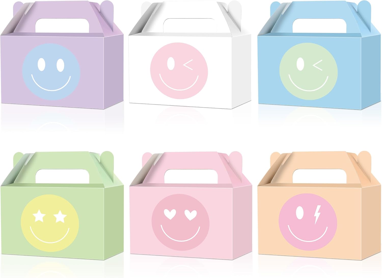 Amazon.com: ojustbeok 12Pcs Pastel Smile Party Favor Box Colorful ...