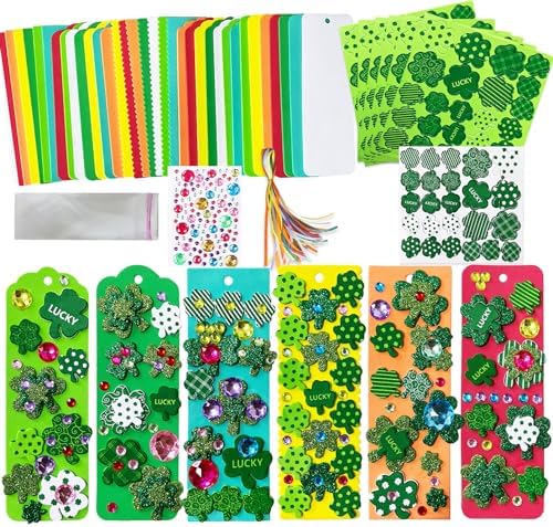 Amazon.com: 35 Sets St Patrick's Day Bookmark Craft Kits Foam DIY 3D ...