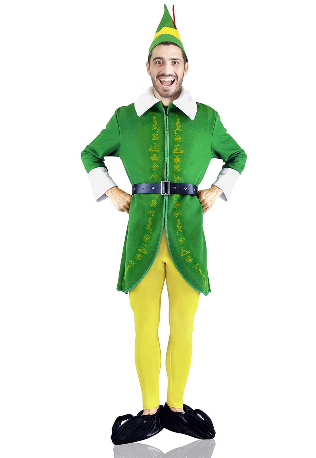 OMEPEA Buddy The Elf Costume for Adults - Christmas Elf Costumes for ...