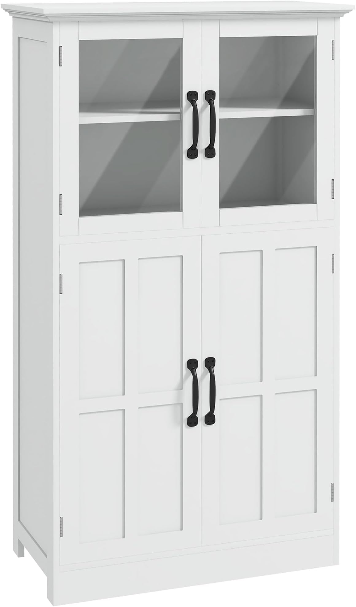 HOMCOM Armoire de rangement autonome - Buffet moderne avec étagères à 4 ...