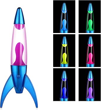 Rocket Shaped LED Liquid Lamp with7 Colors Change, Non-Buble Safe ...