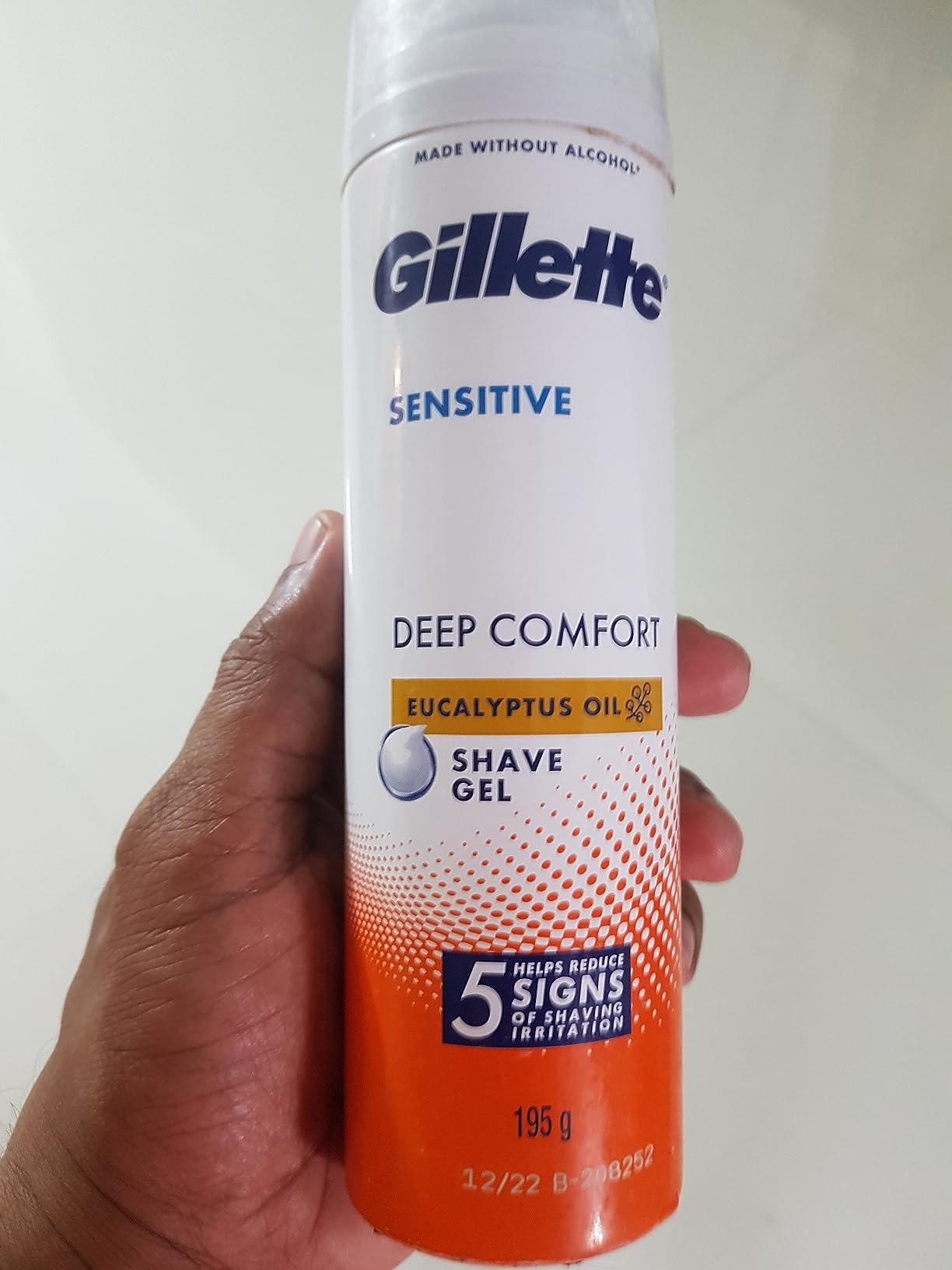 Gillette Sensitive Shave Gel, Deep Comfort | 0% Paraben | 195 g, White ...