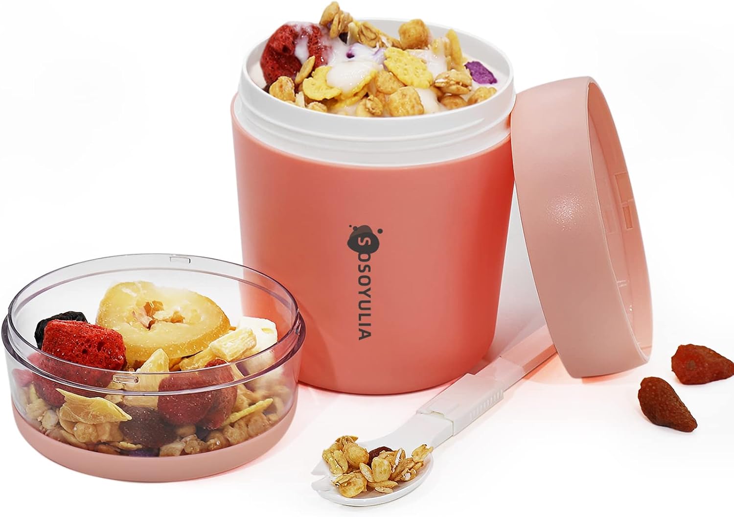 Amazon.com: Overnight Oats Containers with Lids and Spoon, 17 Oz Yogurt ...