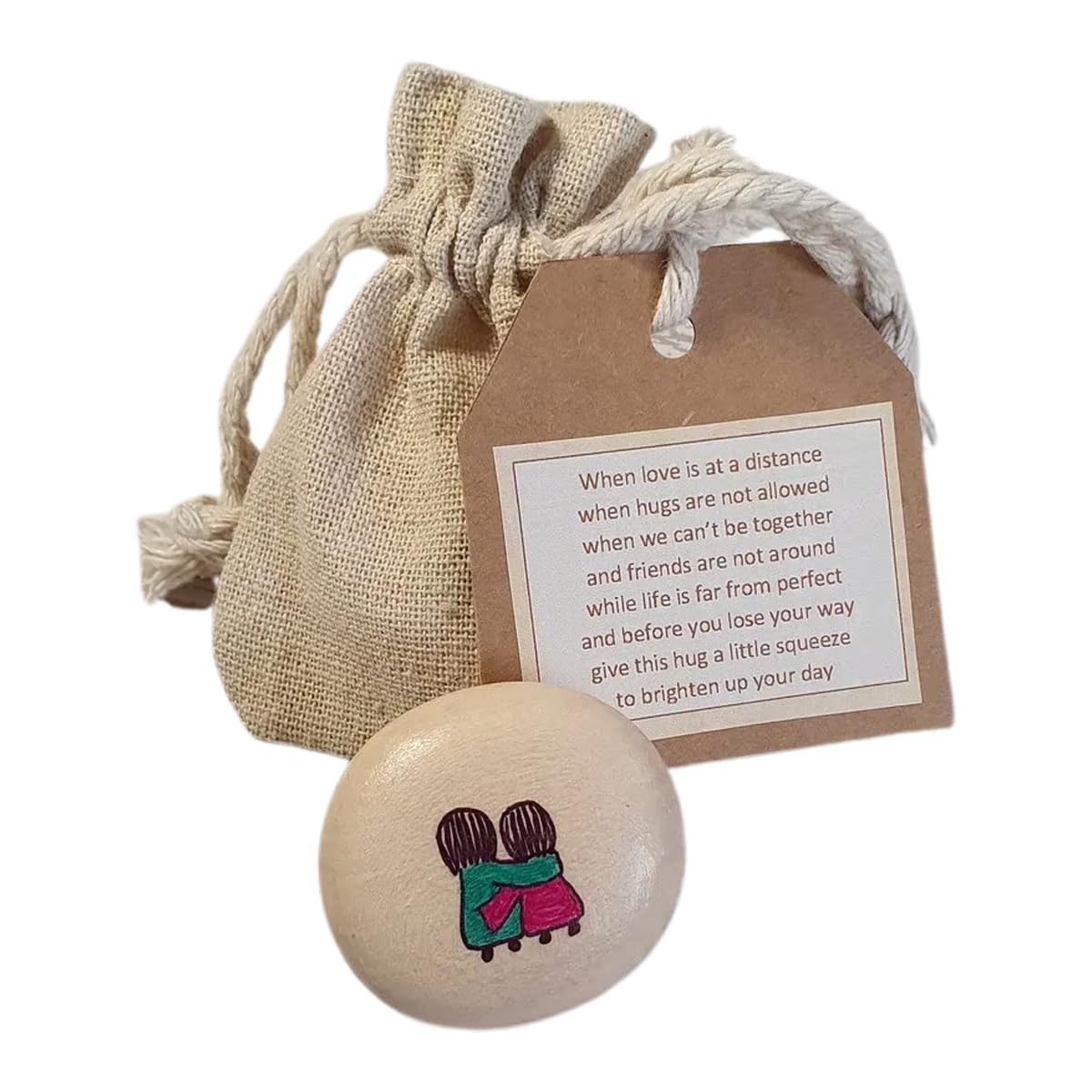 Amazon.com: Warm Wooden Carvings - Hug Stone,Wooden Hug Stone Ornament ...