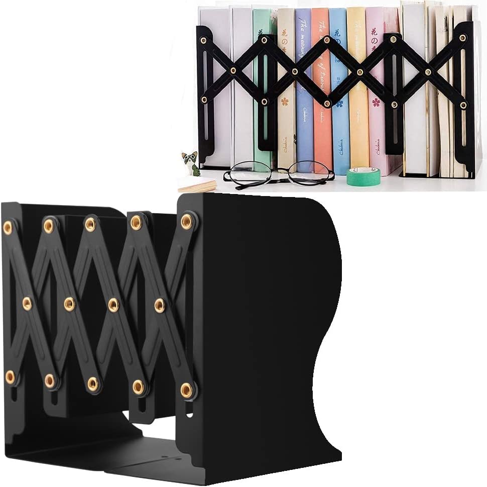 Amazon.com: Adjustable Bookends - Metal Book End Holder with Removable ...