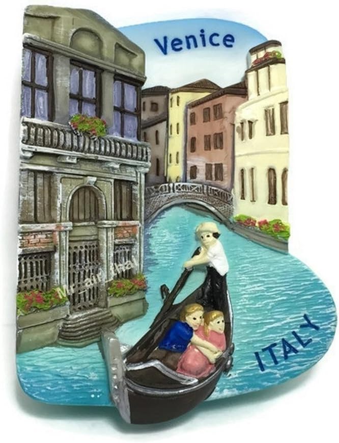 Amazon.com: WitnyStore Tiny Gondola and Buildings in Venice Italy ...