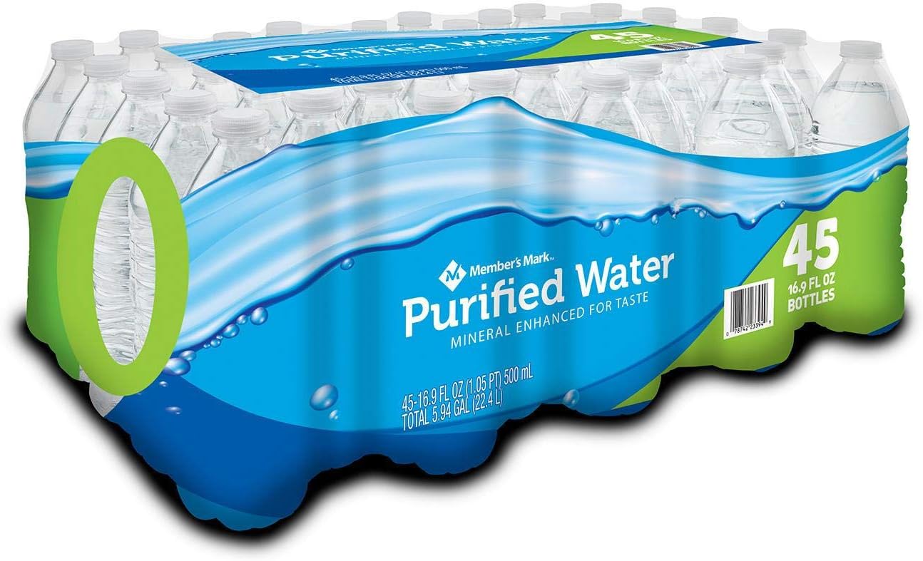 Amazon.com: Member's Mark Purified Bottled Water (Pack of 45) 16.9 Fl ...
