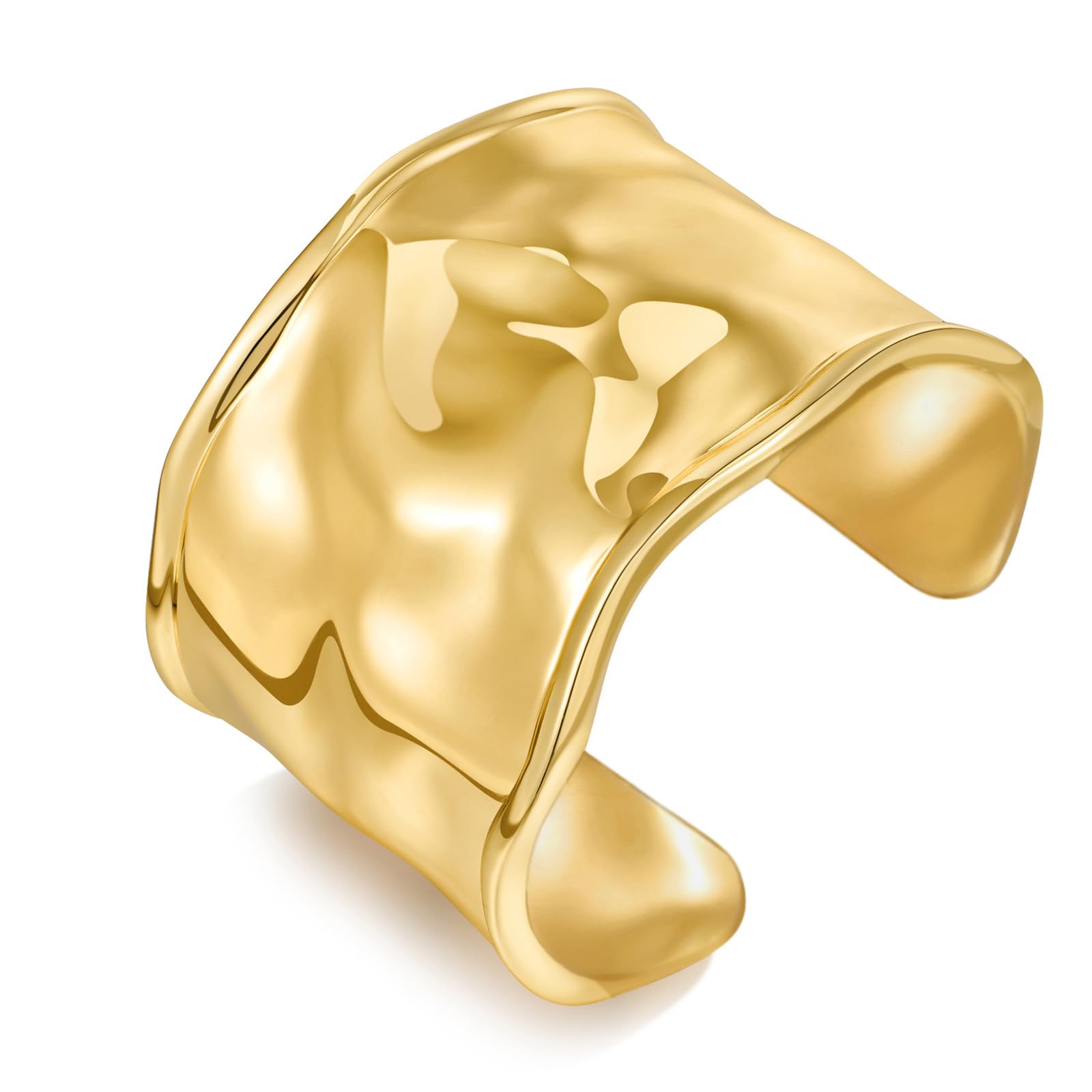 WOWORAMA Hammered Chunky Cuff Bracelets for Women Vintage Boho Wide ...