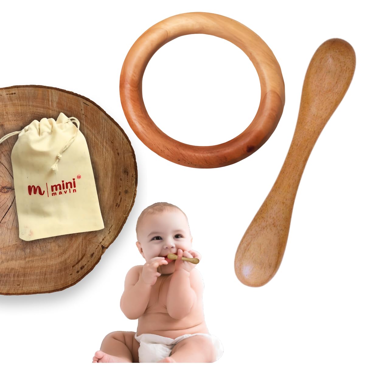 Buy MINIMAVIN "Natural And Chemical-Free Neem Wood Teethers | Bpa Free ...