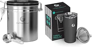 Amazon.com: Coffee Gator Stainless Steel Canister 16 OZ and Travel Mug ...