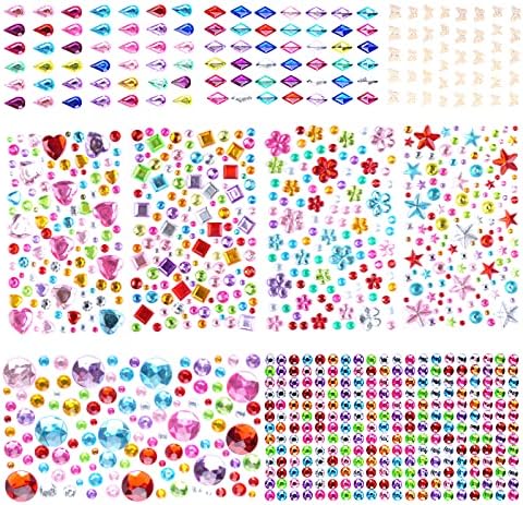 Amazon.com: WOWYA Gem Stickers Rhinestone Stickers for Crafts Self ...