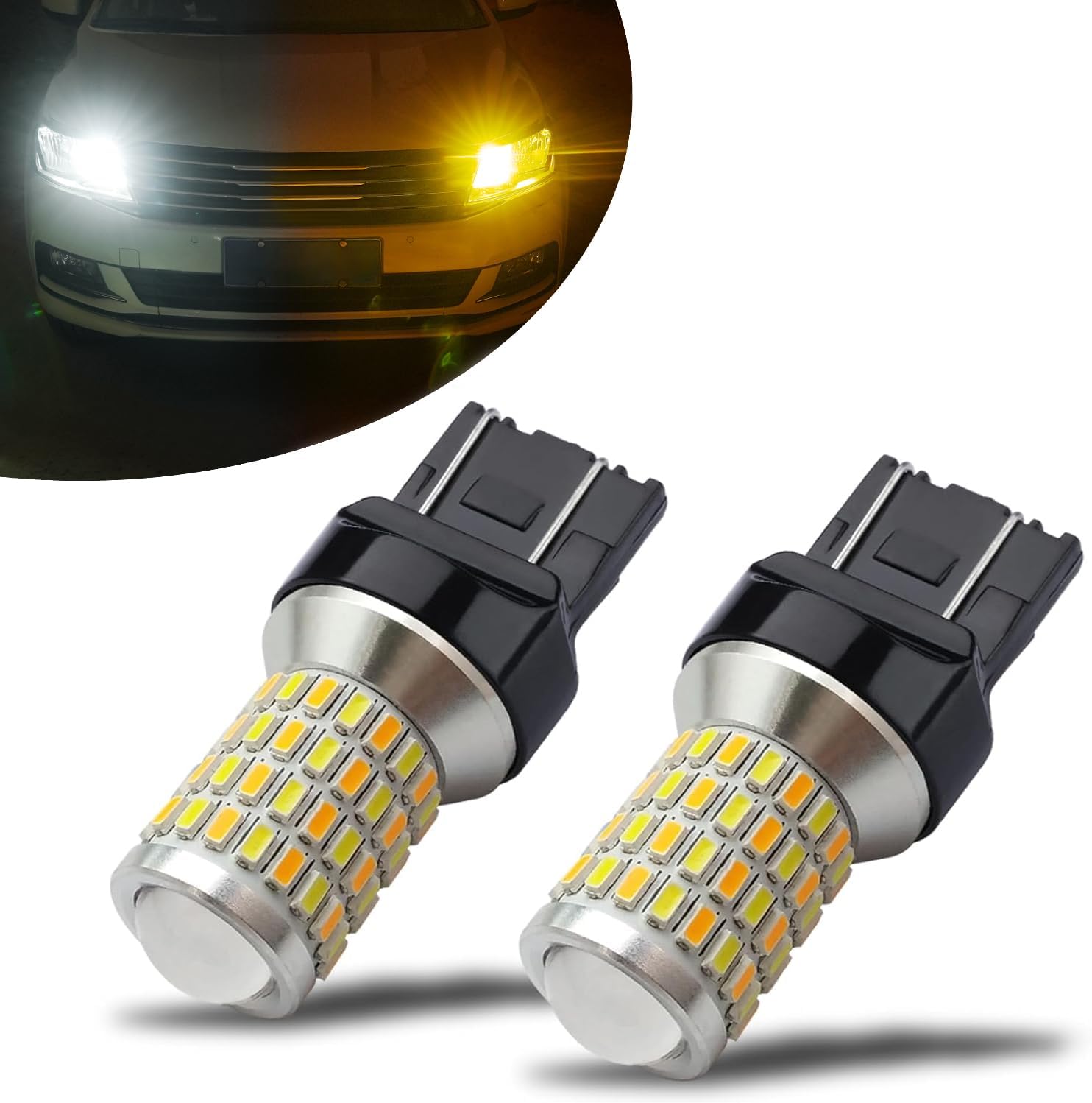 Amazon.com: iBrightstar Super Bright 7443 7444NA Switchback LED Bulbs ...