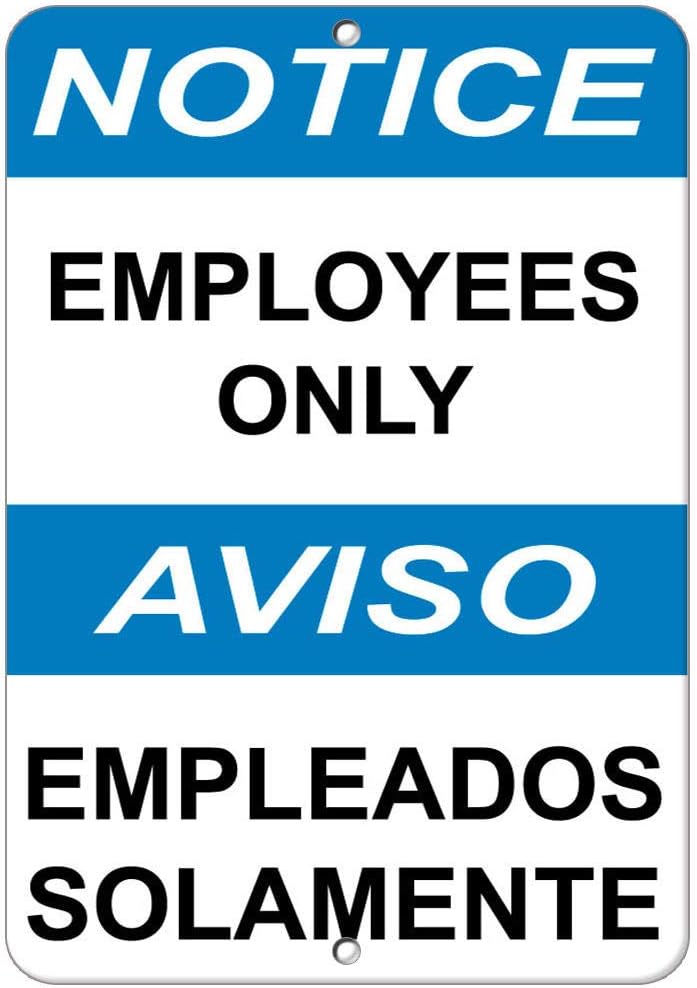 Amazon.com : Notice Employees Only Aviso Empleados Solamente Vinyl ...