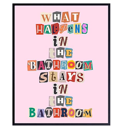 Amazon.com: Funky Trendy funny Bathroom Decor - Cute Bathroom Signs ...