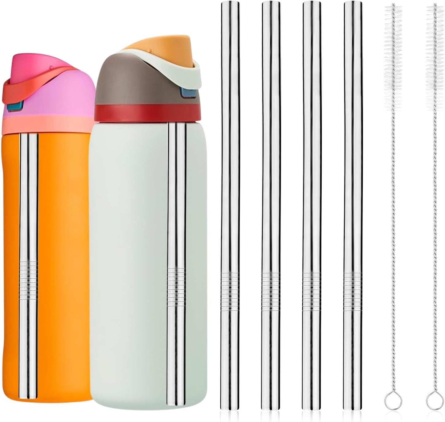 Amazon.com: 4pcs Metal Straw Replacement for Owala Water Bottle, with 2 ...