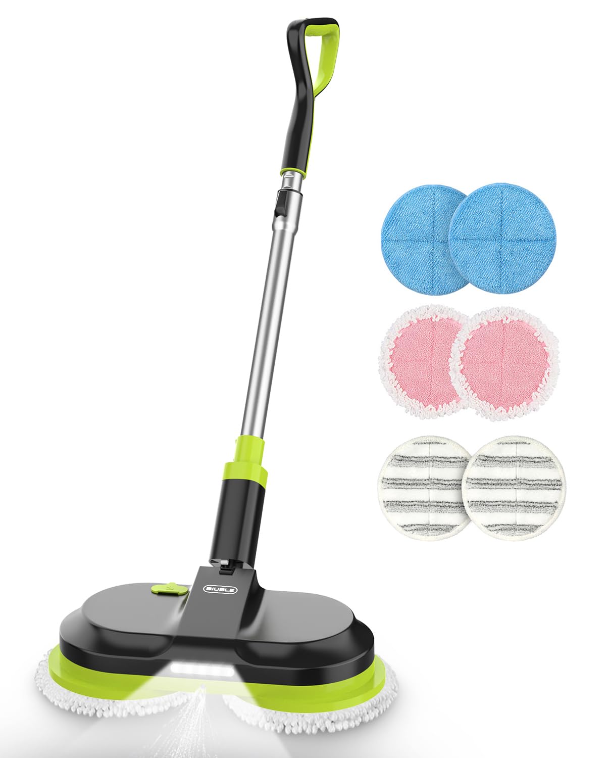 BIUBLE Cordless Electric Mop, Dual Spin Floor Cleaning Mop with LED ...