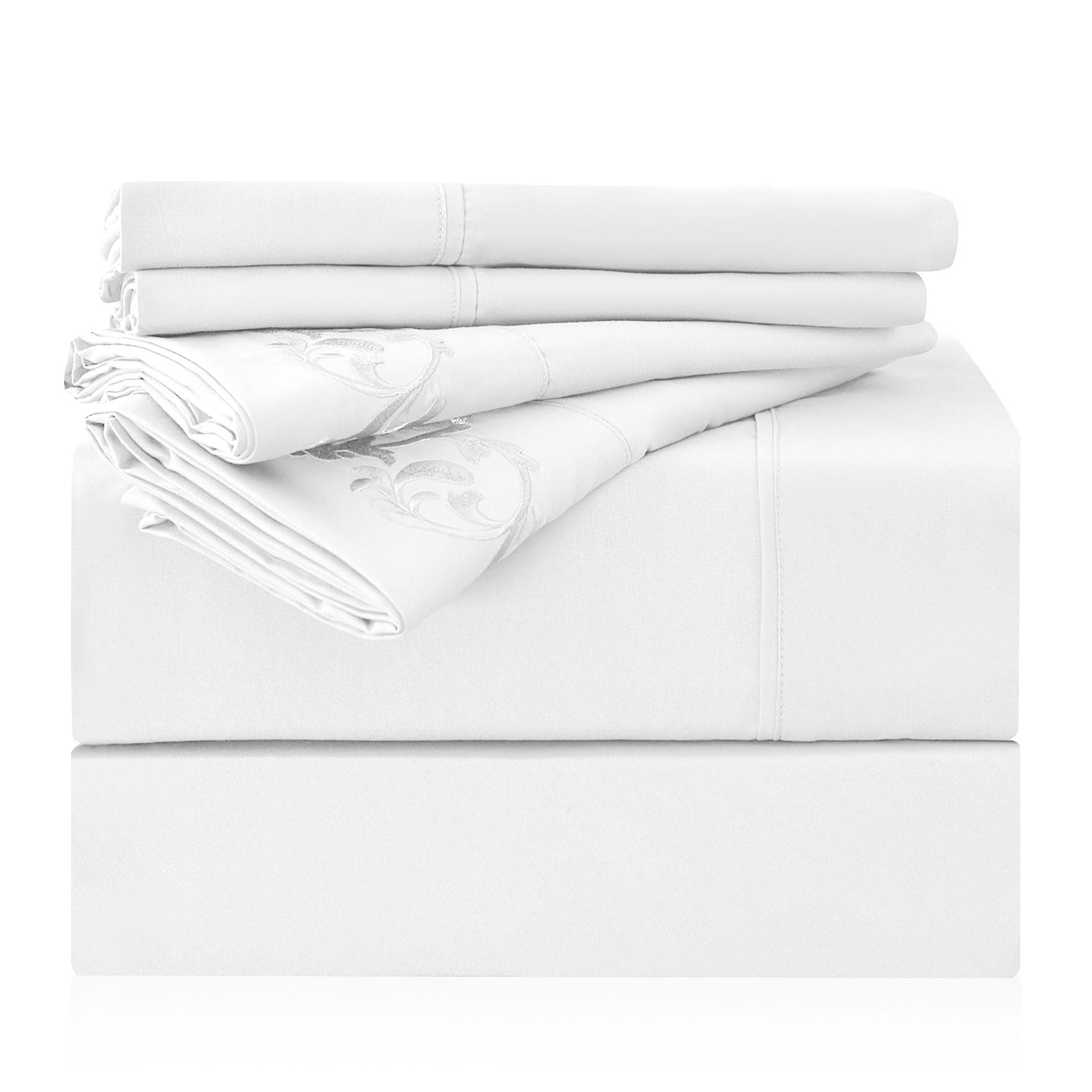 LONAVA Queen Size Sheet Set - 6 Piece Hotel Luxury Wrinkle-Free Microfiber Sheet, Oeko-TEX ...