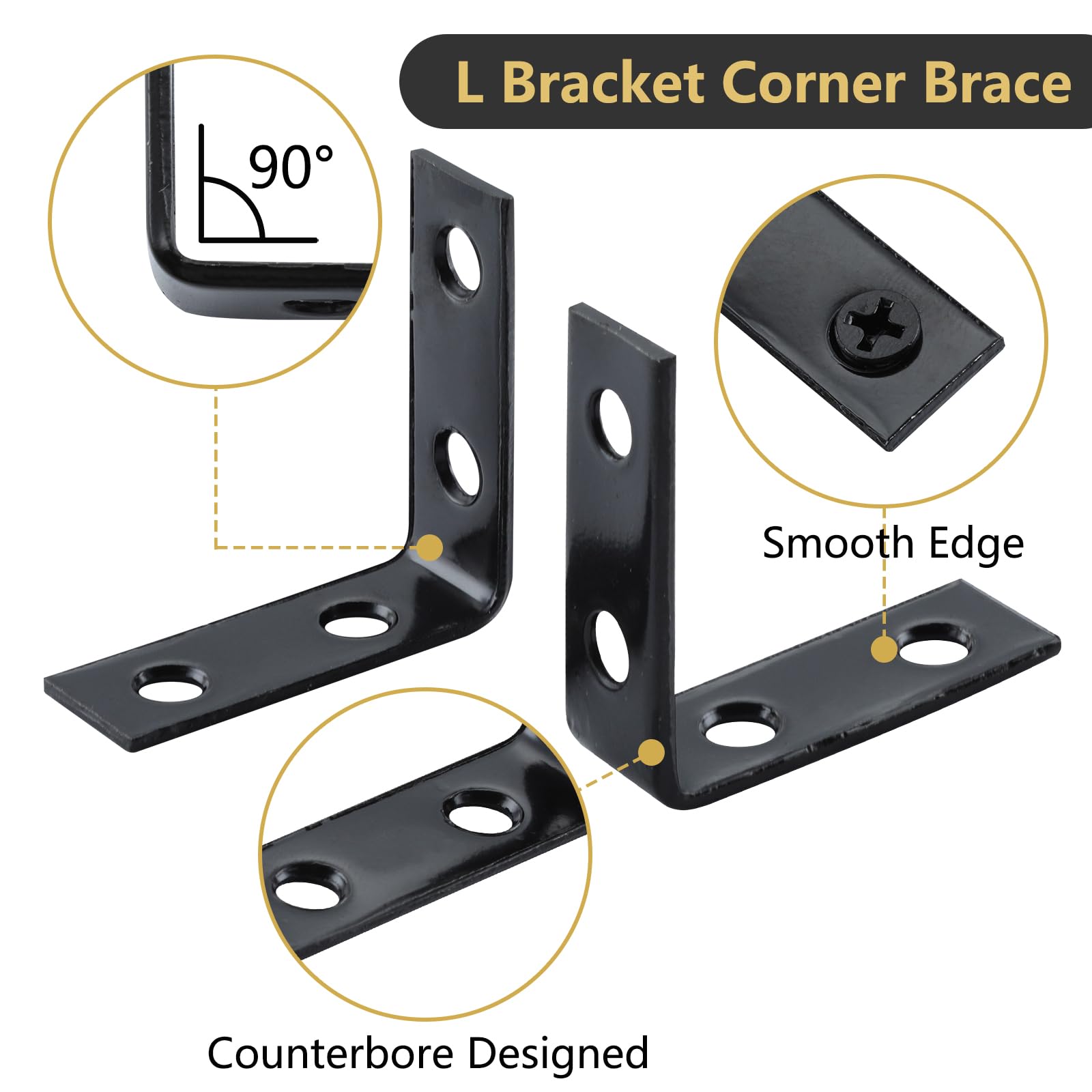 Snapklik.com : HOME MASTER HARDWARE L Bracket Corner Brace Sets, 1-1/2 ...