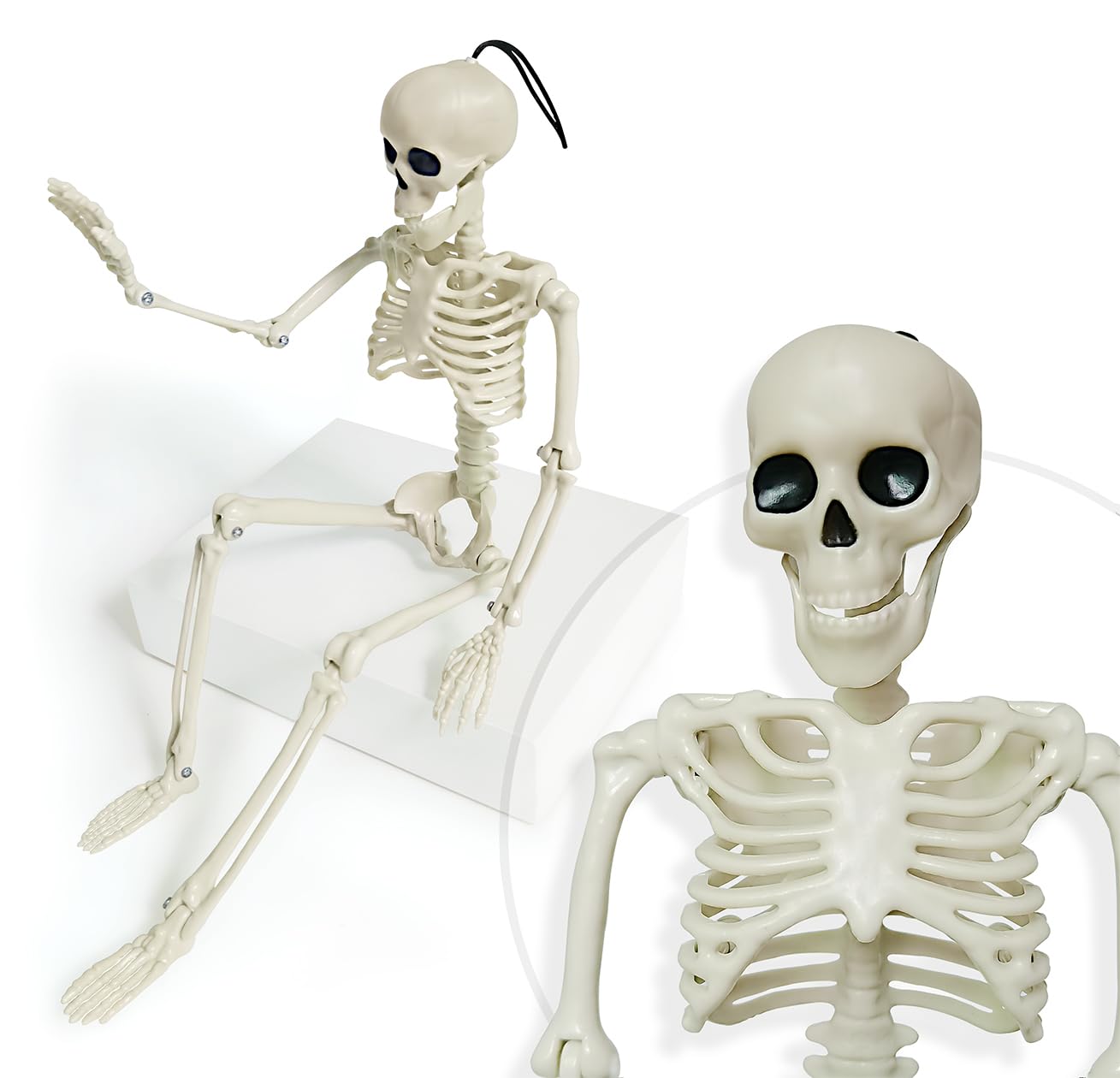 Amazon.com : Wcro 16” Halloween Skeletons Decorations, posable Small ...