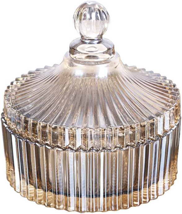 Amazon.com: YILUSHENGHUA Colorful Glass Jar With Lid,Candy Cookie Jars ...