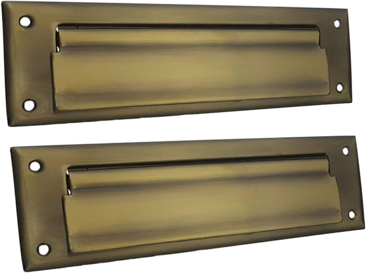 QCAA Solid Brass Mail Slot, with Solid Brass Interior Back Plate, 10" x ...