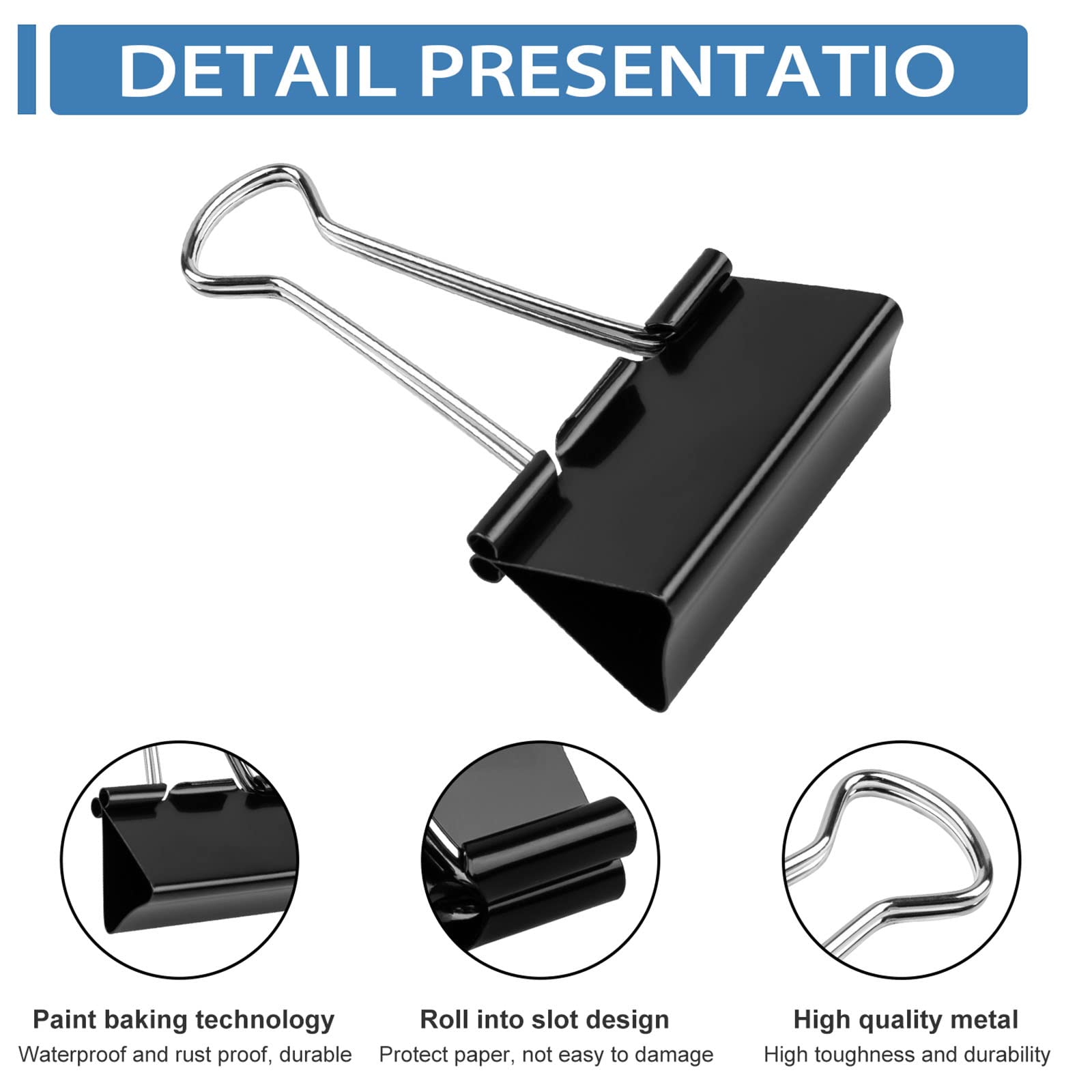 Snapklik.com : 12PCS 2 Inch Extra Large Binder Clips, Big Binder Paper ...