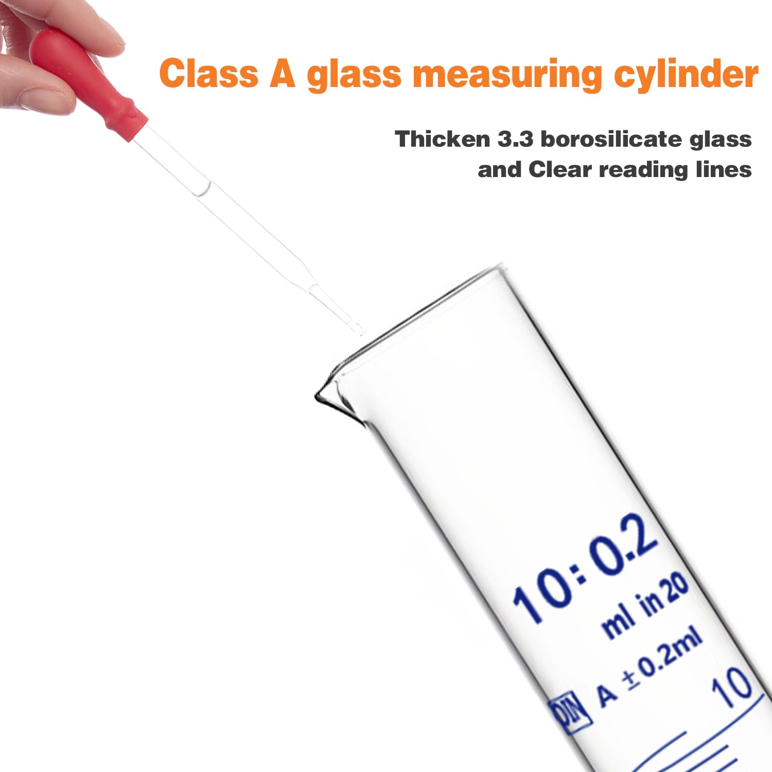 Snapklik.com : Thick Glass Graduated Cylinder Measuring Liquid Lab ...