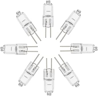 24V Halogen G4 Base T3 Bi-Pin Light Bulbs,10PCS 2 Pin JC Warm White ...