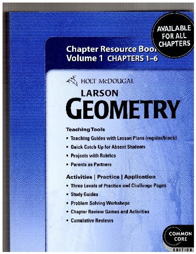 Amazon.com: Holt McDougal Larson Geometry: Chapter Resource Book ...