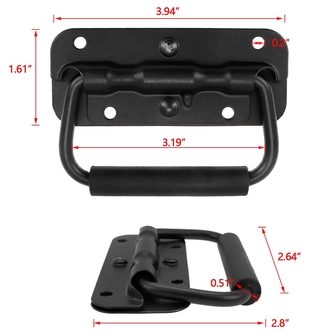 Snapklik.com : Sscon 3" X 1" Spring Loaded Pull Handles Black Tool Box ...