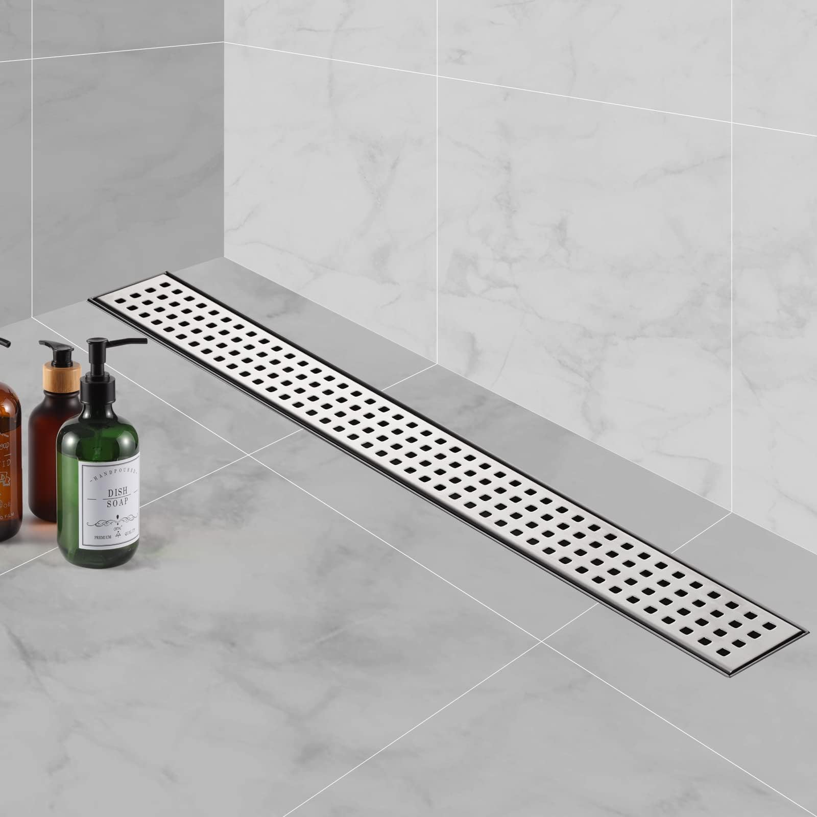 Gnl 30-inch Rectangular Linear Shower Drain with Brickwork Pattern ...