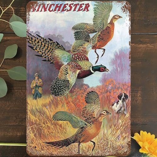 Amazon.com: annekilly Vintage Metal Tin Sign Pheasants on The Rise ...