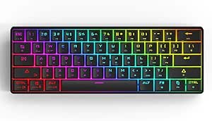 7keys DK61E 60% Mechanical Gaming Keyboard, RGB Backlit Wired PBT ...