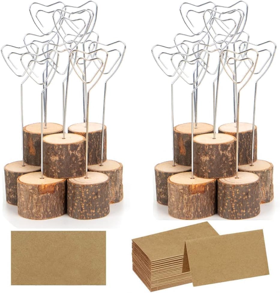 Amazon.com: Toncoo Wood Place Card Holders, 30Pcs Premium Rustic Table ...