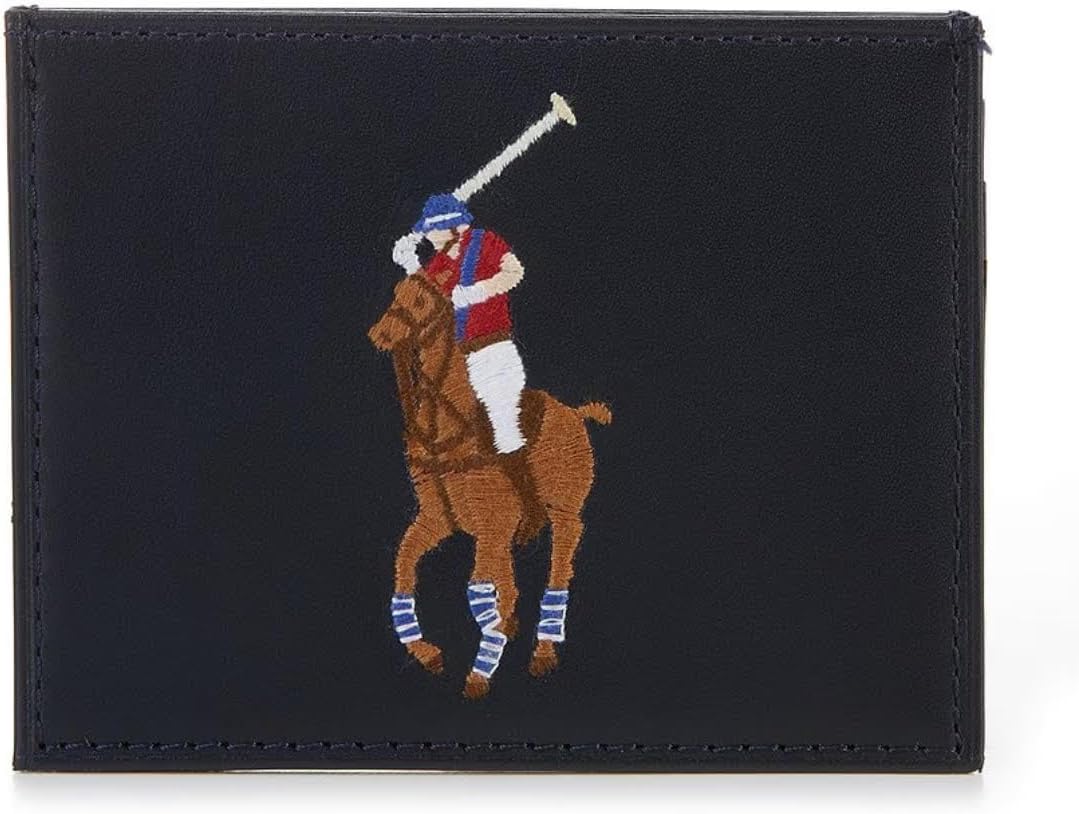 Amazon.com: POLO RALPH LAUREN Mens Big Pony Leather Slim Card ID Case ...