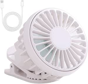 Clip Fans, Portable Rechargeable Mini Fan with Strong Clamp, Cooling ...