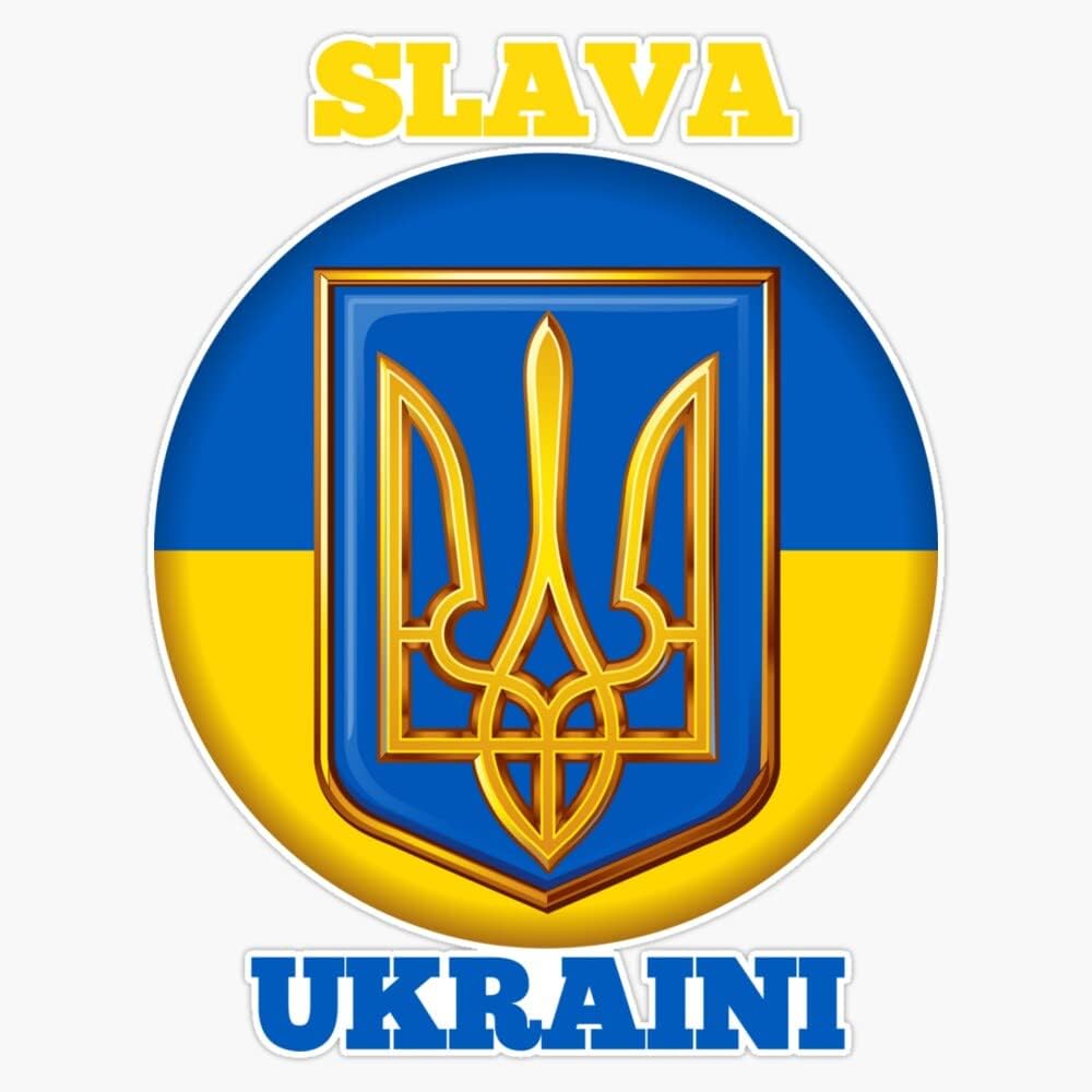Amazon.com - Slava Ukraini Bumper Sticker Vinyl Decal 5"