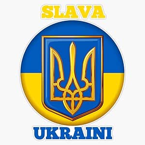 Amazon.com - Slava Ukraini Bumper Sticker Vinyl Decal 5"