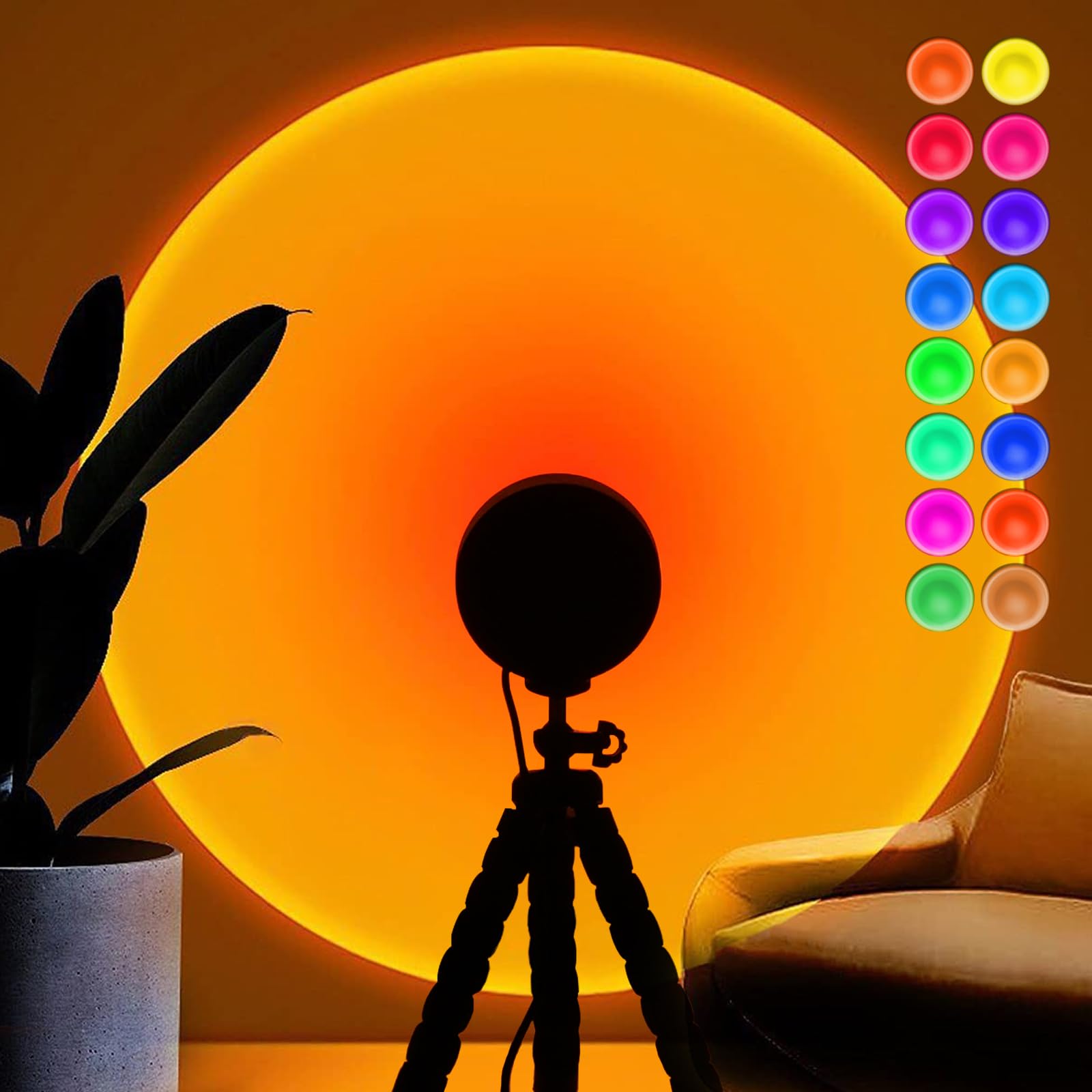Snapklik.com : Balkwan Sunset Lamp Projection Rotation Rainbow ...