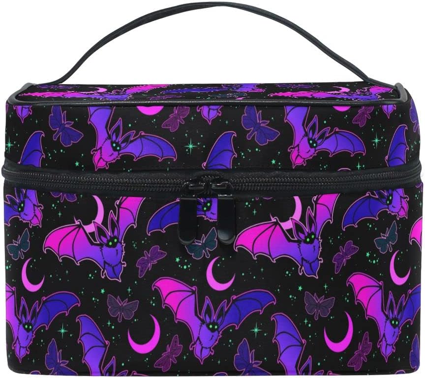 Amazon.com: Goth Makeup Bag, Purple Bat Gothic Butterfly Makeup ...