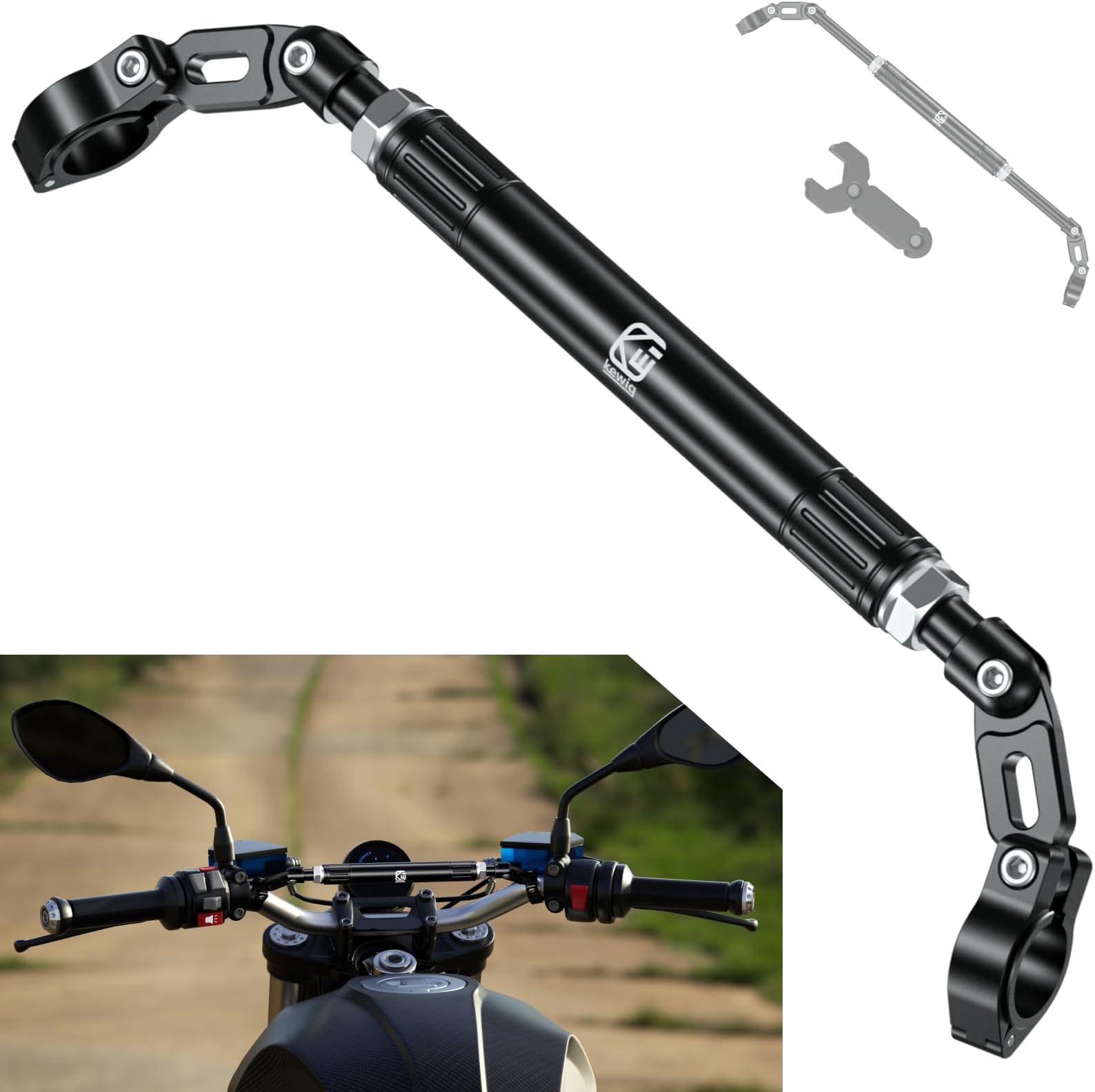Amazon.com: BRCOVAN Motorcycle Cross Bar, Aluminum Alloy, Length ...
