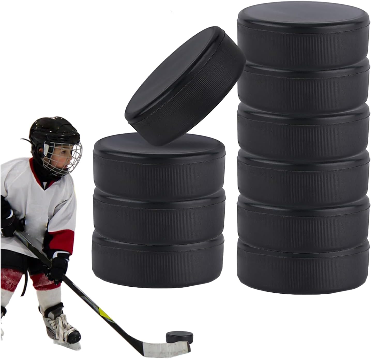 Lqucwepp 10PCS Black Ice Hockey Pucks,Diameter 3 Inch/Thickness 1 Inch ...