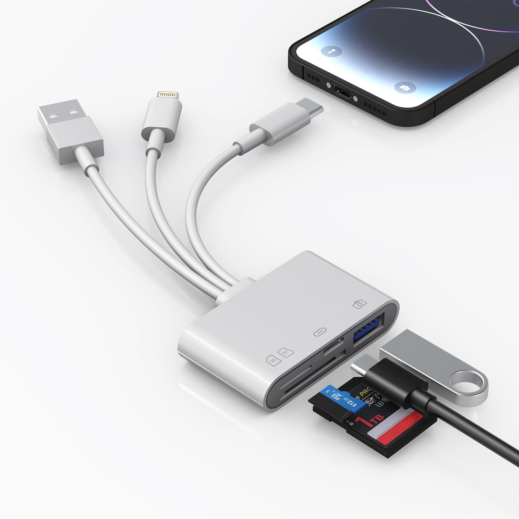 Amazon.co.jp: 2024最新 iPhone 16 15 14 13 12 iPad 用 SD カードリーダー、Lightning ...