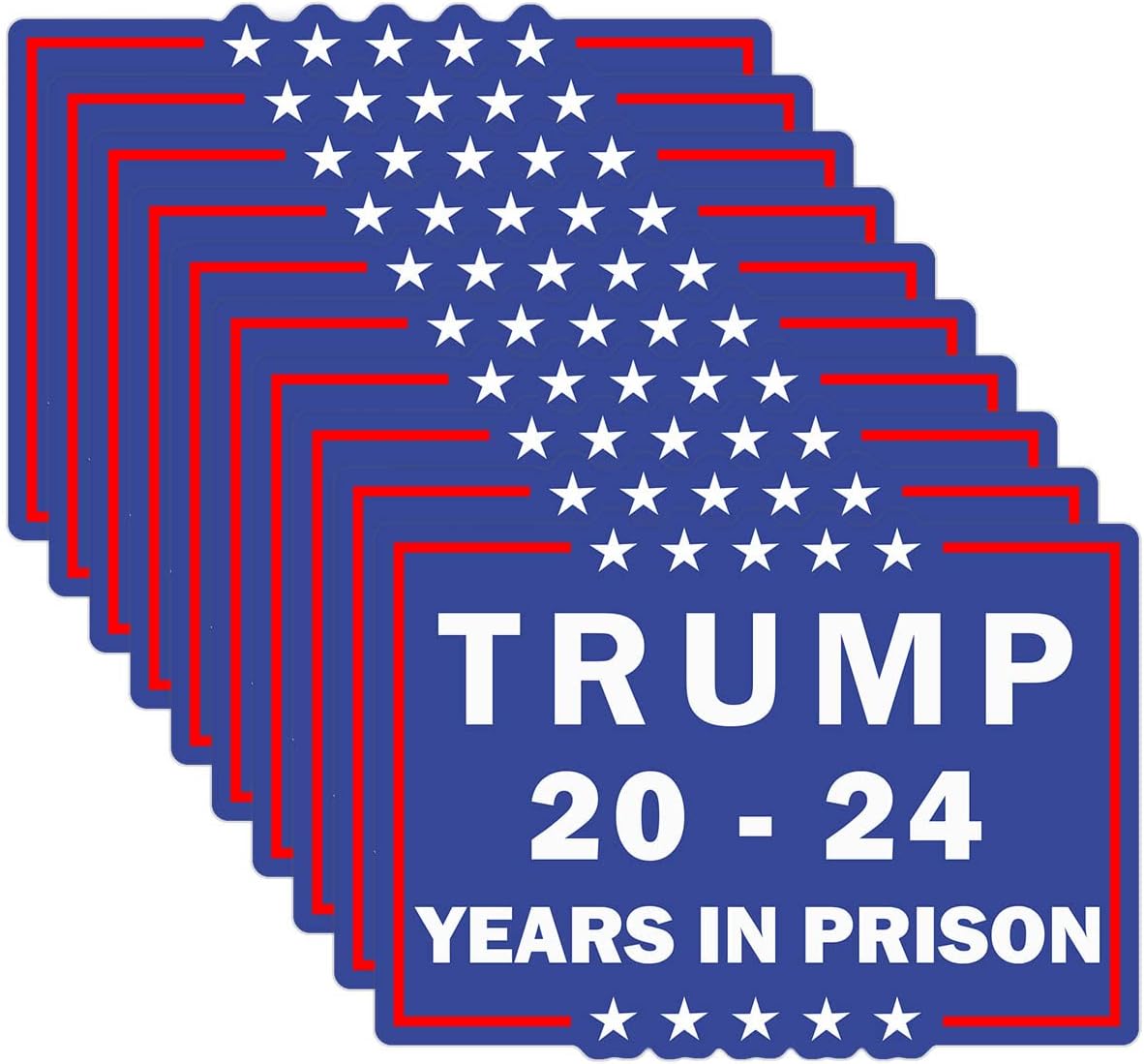 Amazon.com - set adil 10 Pack Trump 2024 Years in Prison Stickers Trump ...