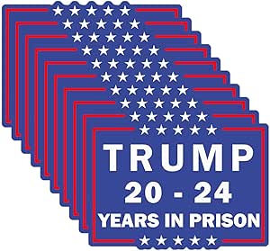 Amazon.com - set adil 10 Pack Trump 2024 Years in Prison Stickers Trump ...