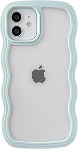 Amazon.com: Caseative for iPhone 12 Case,Cute Curly Wave Frame Shape Shockproof Soft Phone Case ...