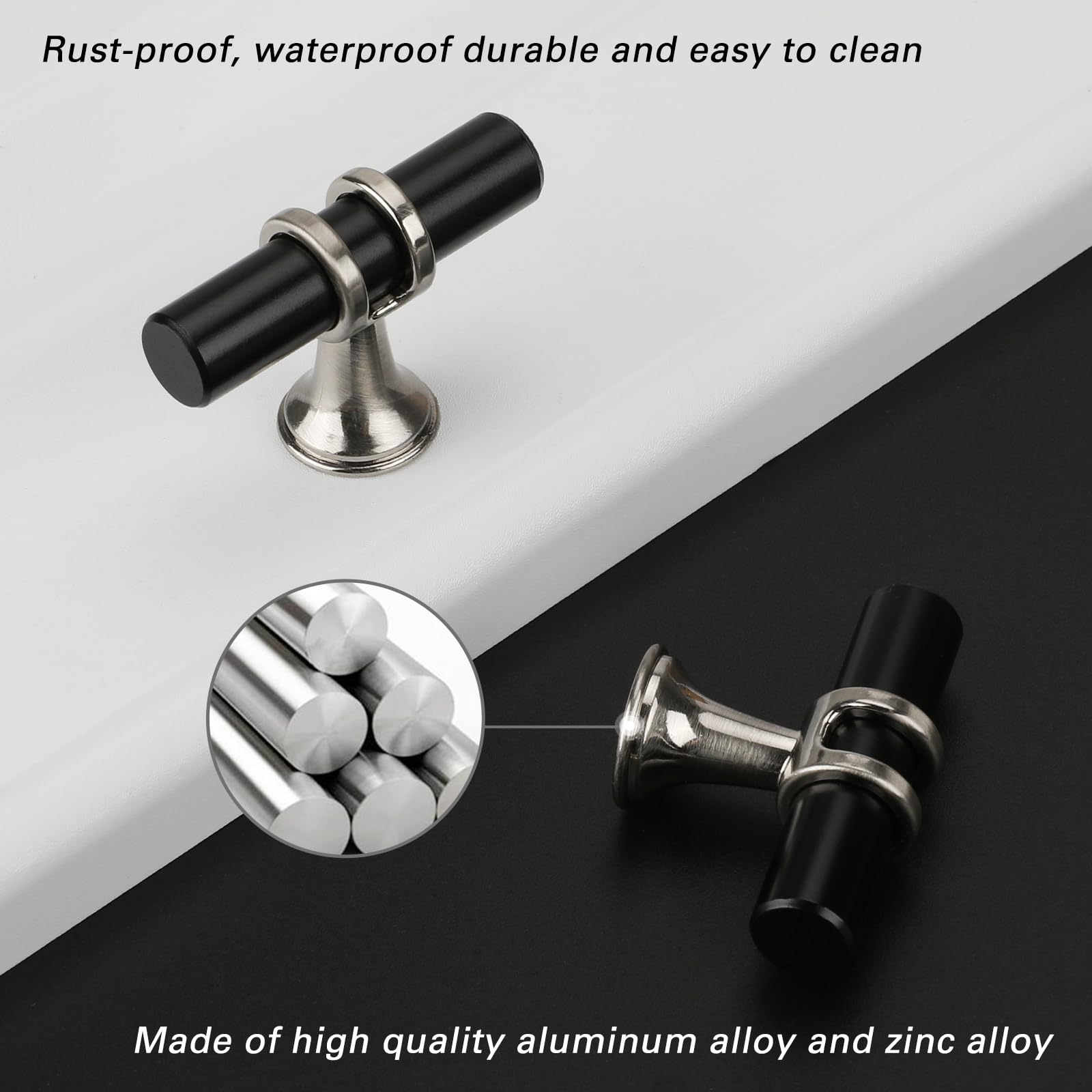 Rergy 25 Pack Matte Black Cabinet Knobs Drawer Knobs, Single Hole Cabinet Knobs Black and ...