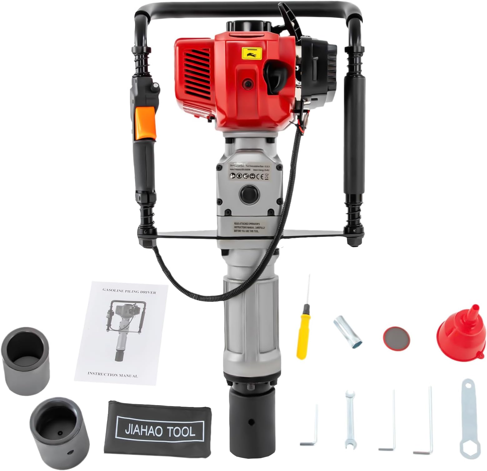 Pile Driver Hammer, 2 Stroke 32.6CC Gas Powered T Post Driver Hammer ...