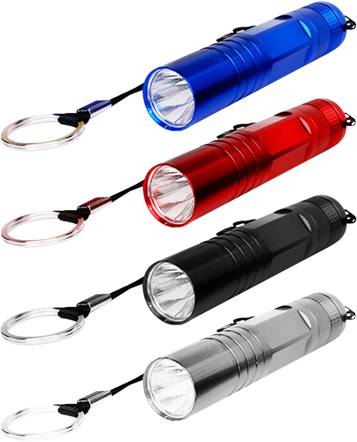4 Mini flashlights, Portable Aluminum Alloy flashlights, Outdoor ...